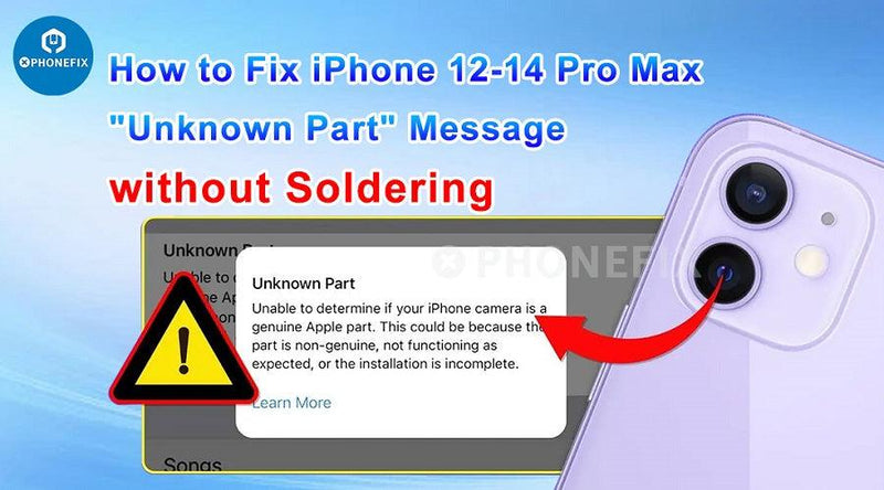 Fixed "Unknown Part" on iPhone 14 Pro Max Rear Camera-No Soldering