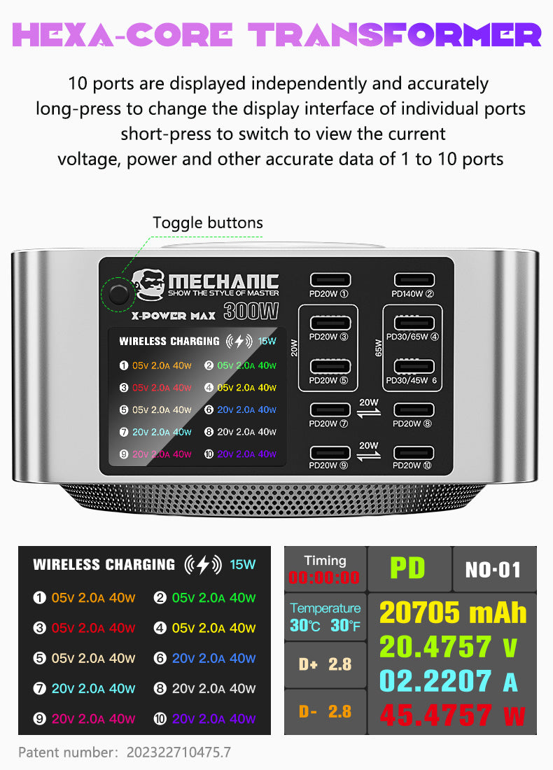 Mechanic Desktop Superfast Charging Station X-POWER Plus Max