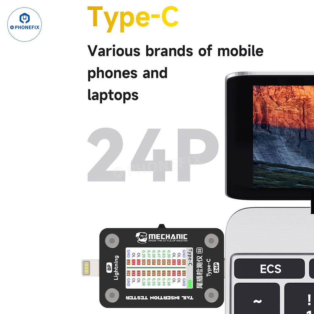 Mechanic Type-C Lightning Charging Port Detector Tail Plug Tester