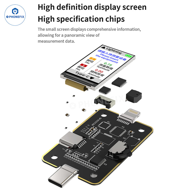 Mechanic Type-C Lightning Charging Port Detector Tail Plug Tester