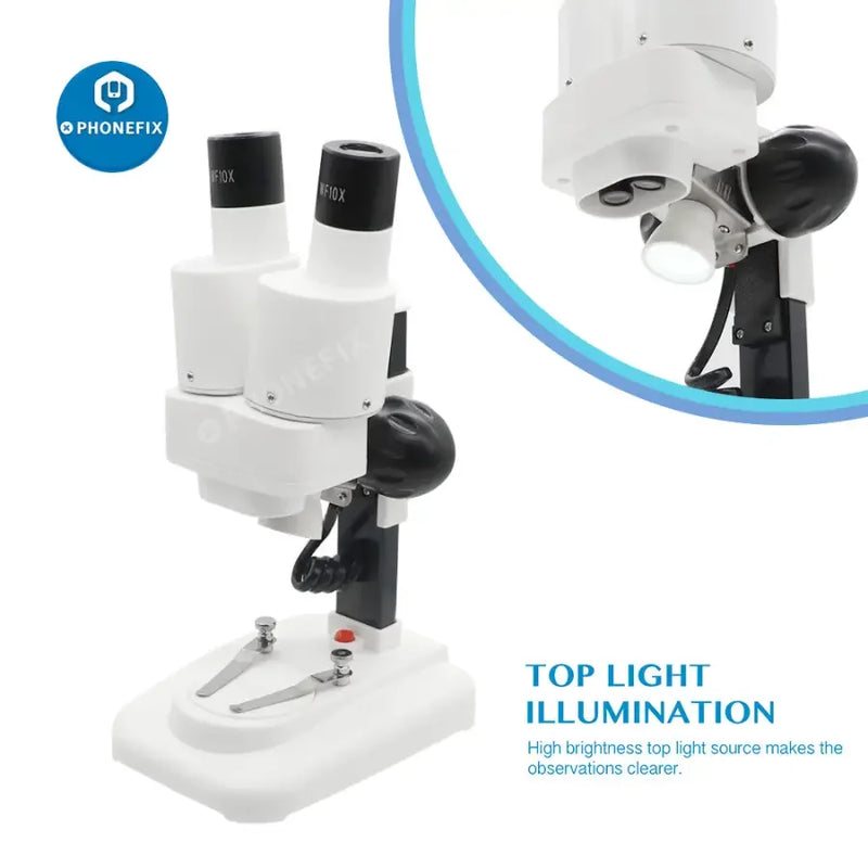 20X 40X Binocular Stereo Microscope For PCB Soldering Observation