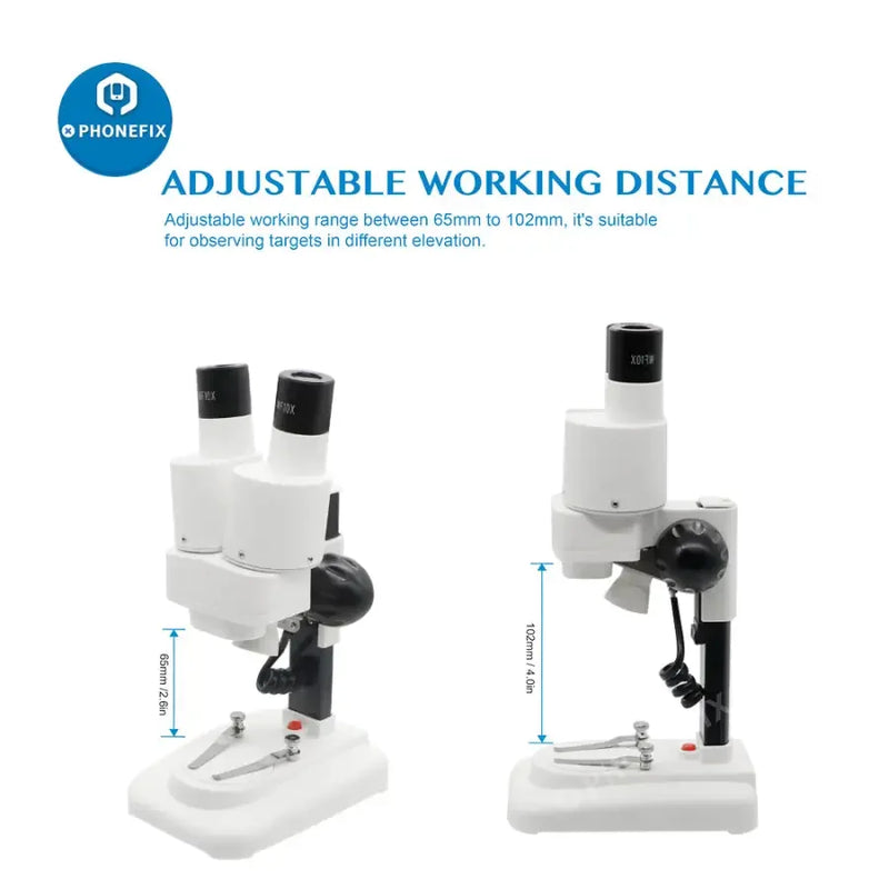20X 40X Binocular Stereo Microscope For PCB Soldering Observation