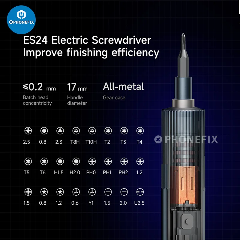 XZZ ES24 Electric Screwdriver With 24 Bits Dual Torque Adjustable