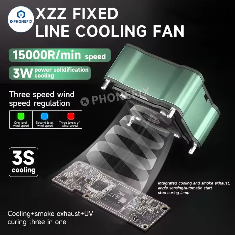 XZZ 3W 2 em 1 Máscara de Solda com Cura UV e Ventoinha de Resfriamento
