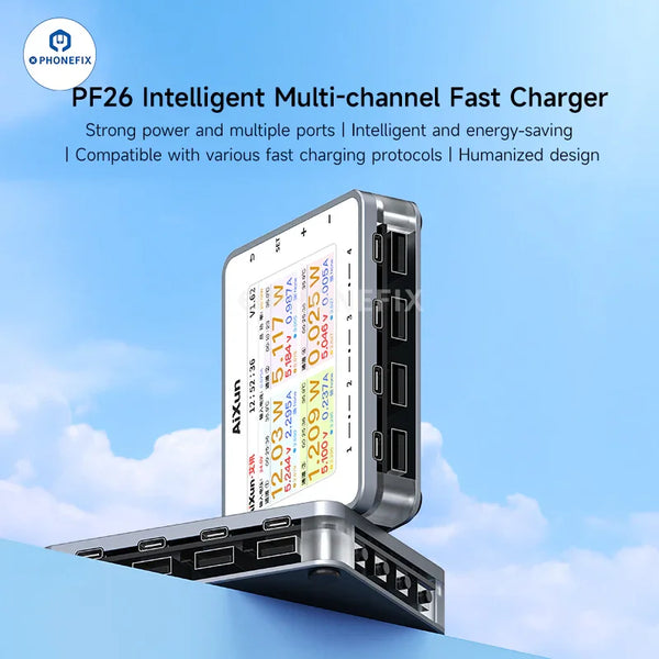 AiXun PF26 Smart Fast Charger Multi-channel 8 Ports Charging Station ...