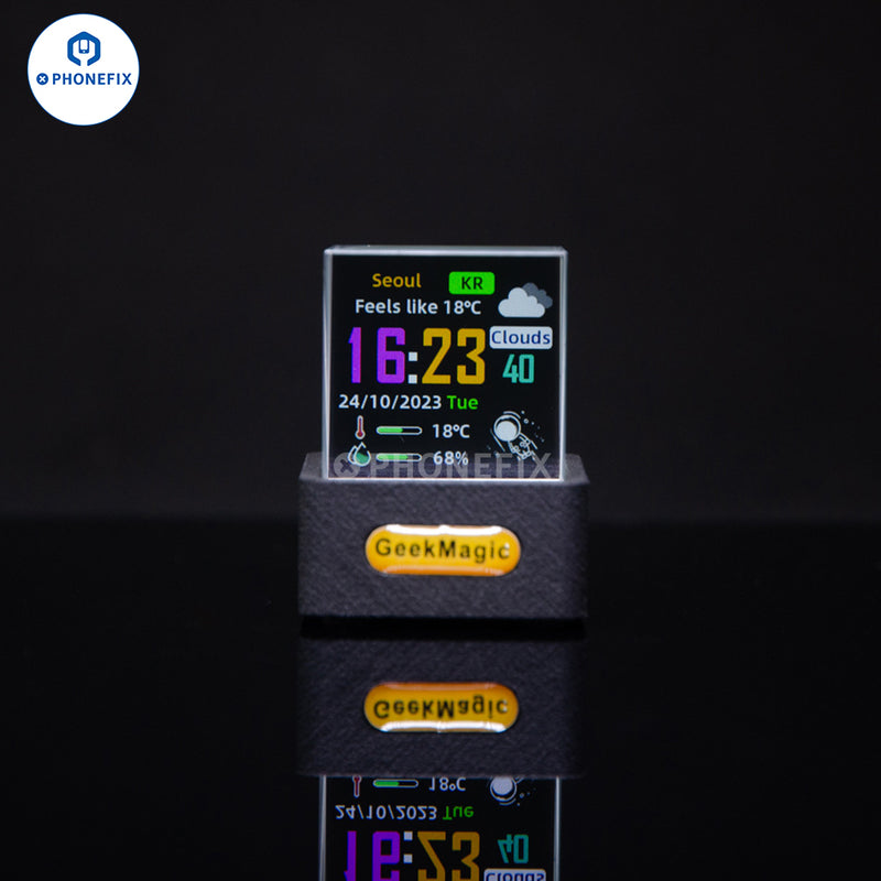 GeekMagic WIFI Digital Clock Weather Station With Bitcoin Stock Displa