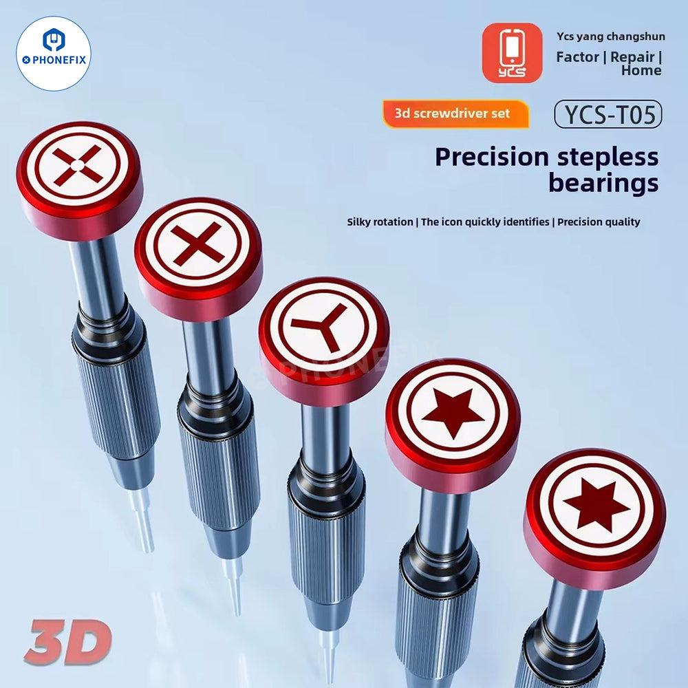 YCS-T05 Y-101 3D Screwdriver Set 5-In-1 Magnetic Bits Disassembly Tool