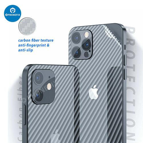 3D Back Protector Film Carbon Fiber Sticker For iPhone 8-15 Pro Max