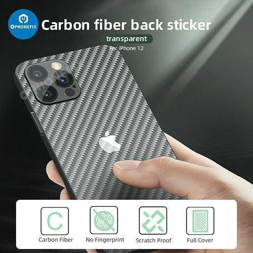 3D Back Protector Film Carbon Fiber Sticker For iPhone 8-15 Pro Max