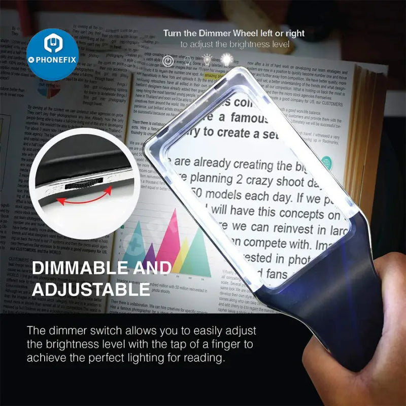 3X Multi-function LED Lighted Magnifying Glass For Soldering/ Reading/
