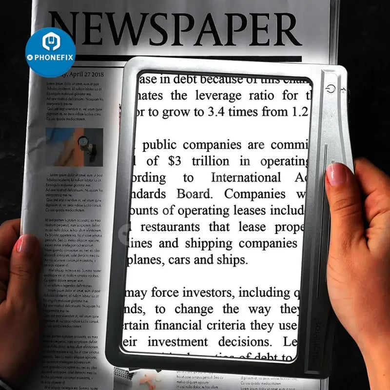 3X Ultra Bright LED Page Magnifier With Light For Reading/ Soldering T