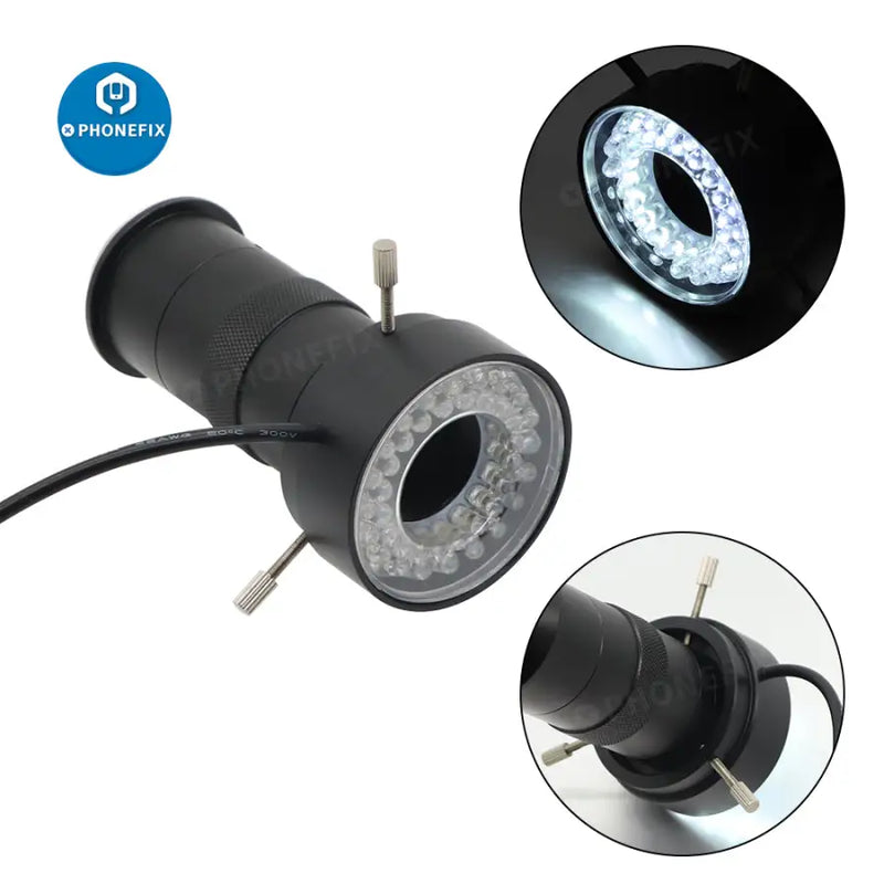 40 LED Ring Light Illuminator Microscope Lamp With Adjustable Adapter