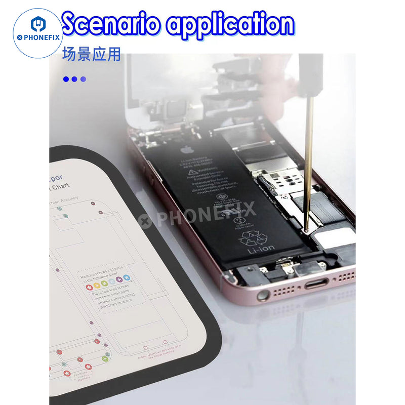 Magnetic Screw Mat Work Guide Chart for iPhone 6-15 Pro Max