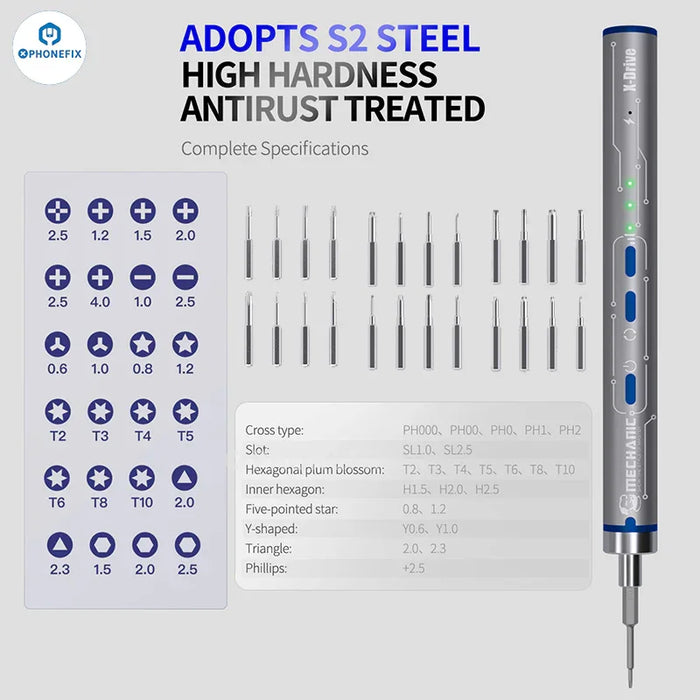 XZZ ES24 Electric Screwdriver With 24 Bits Dual Torque Adjustable
