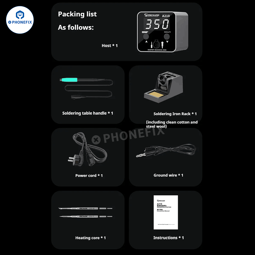 Mechanic A210 Max Dual Soldering Iron Station With Digital Display