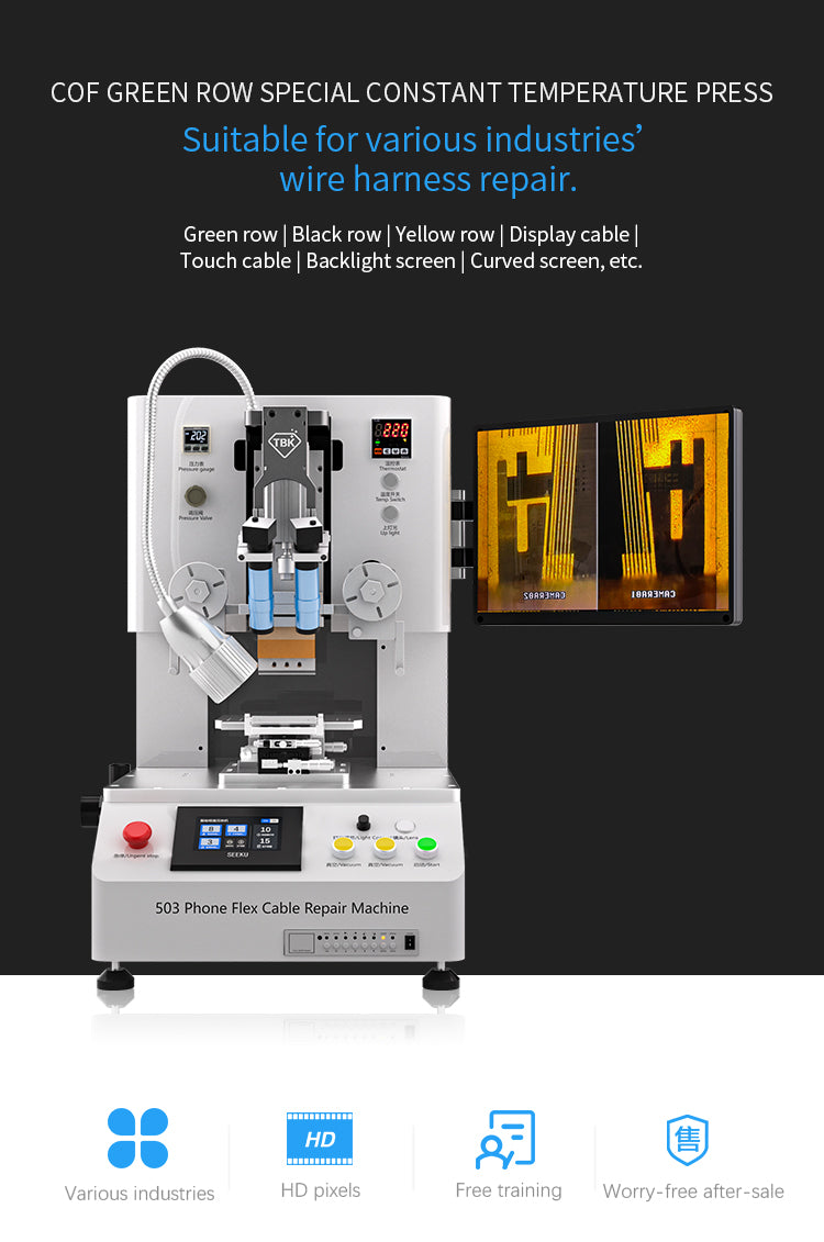 TBK COF COP Screen Flex Cable Press Repair Bonding Machine