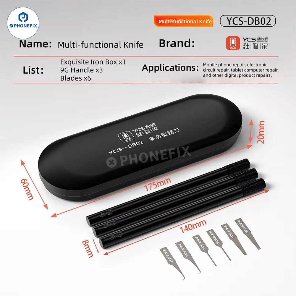 YCS DB02 Spudger Blade Set for Phone CPU Nand IC Glue Removal