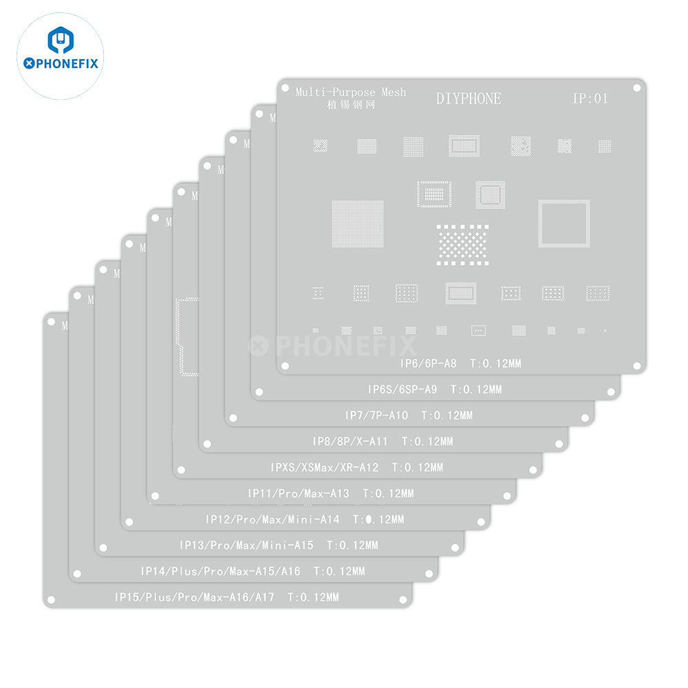 Amaoe CPU IC BGA Reballing Stencils Kit For iPhone PCB Board
