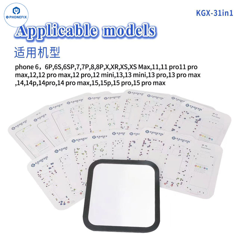 Magnetic Screw Mat Work Guide Chart for iPhone 6-15 Pro Max