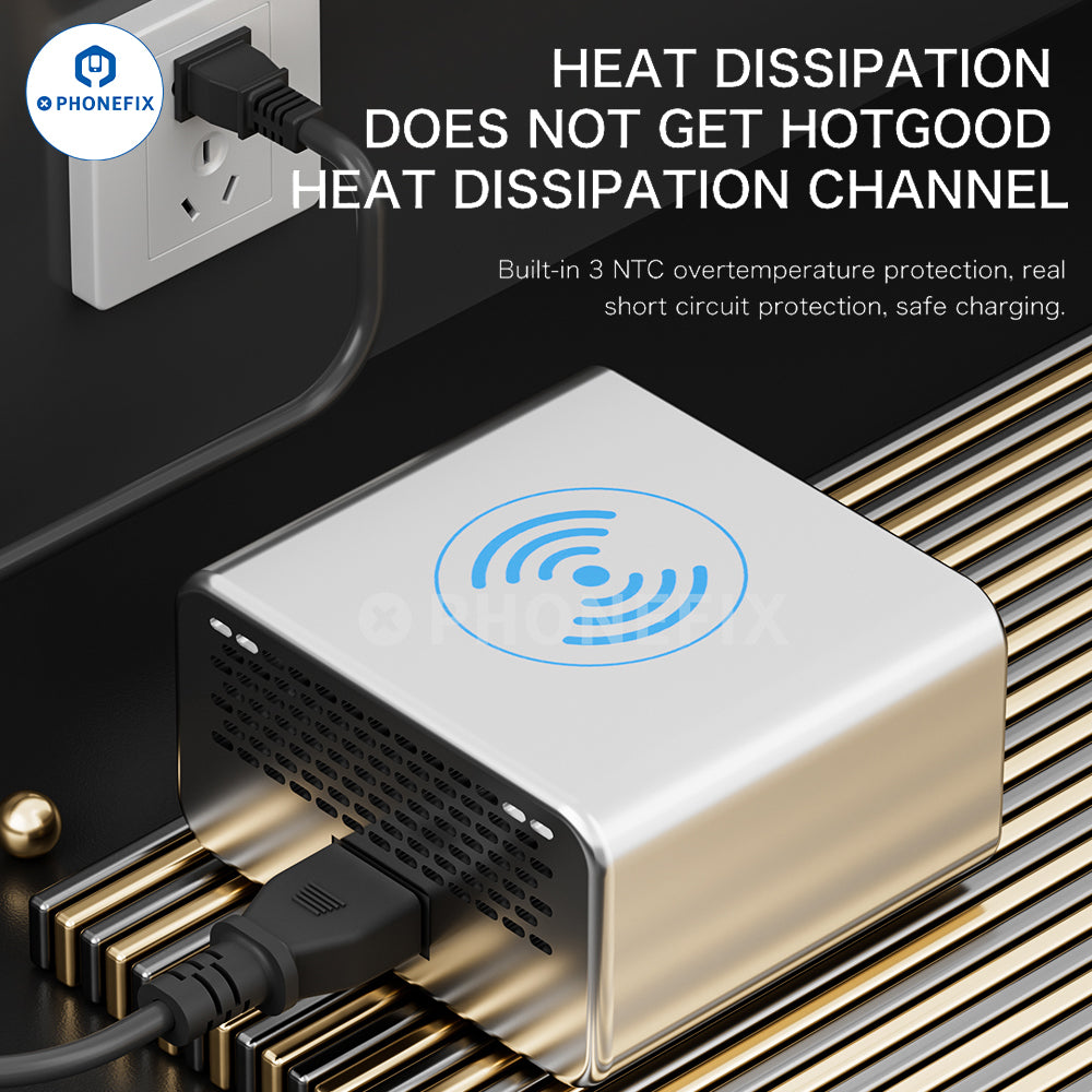TenSai 100W 8 Port Fast Charging Station with Wireless Charger