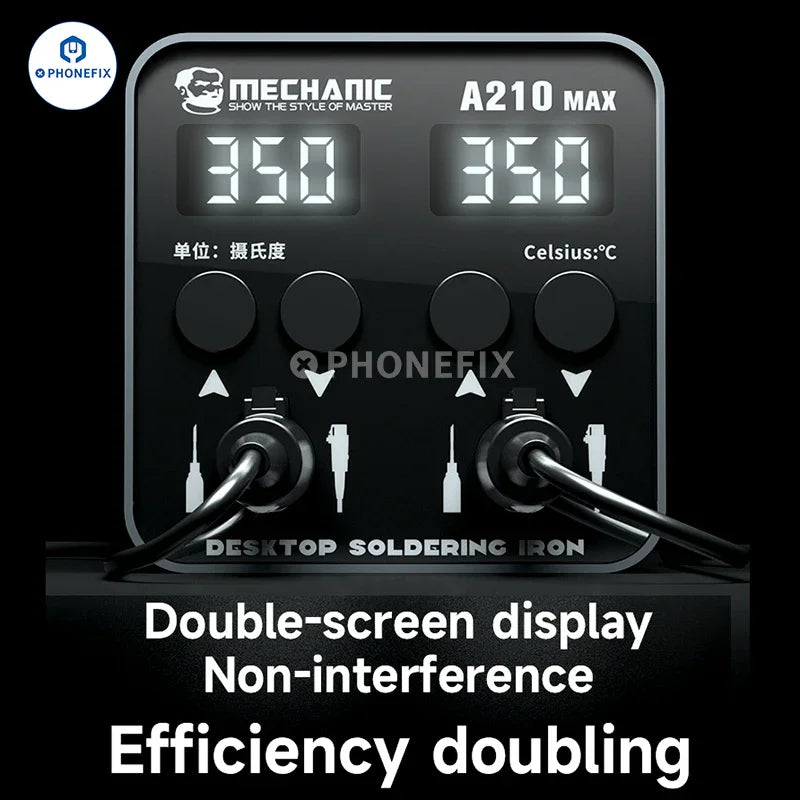 Mechanic A210 Max Dual Soldering Iron Station With Digital Display