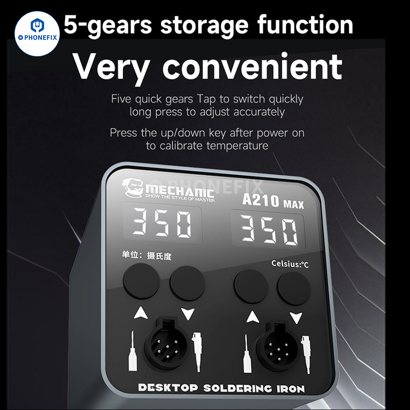 Mechanic A210 Max Dual Soldering Iron Station With Digital Display