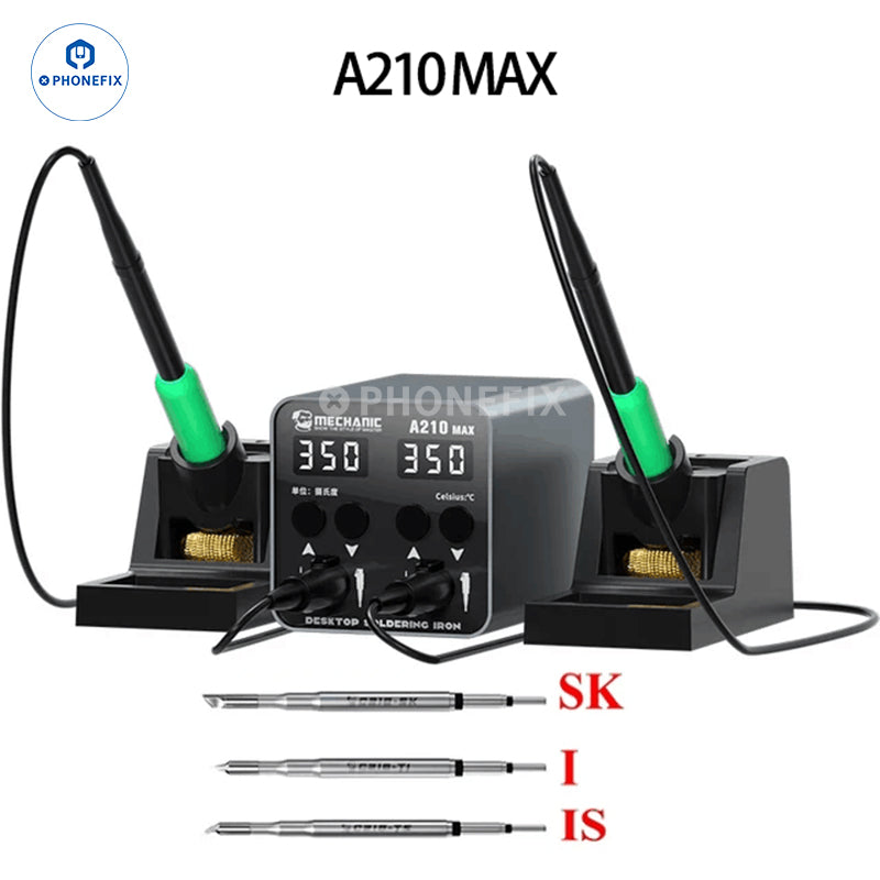 Mechanic A210 Max Dual Soldering Iron Station With Digital Display