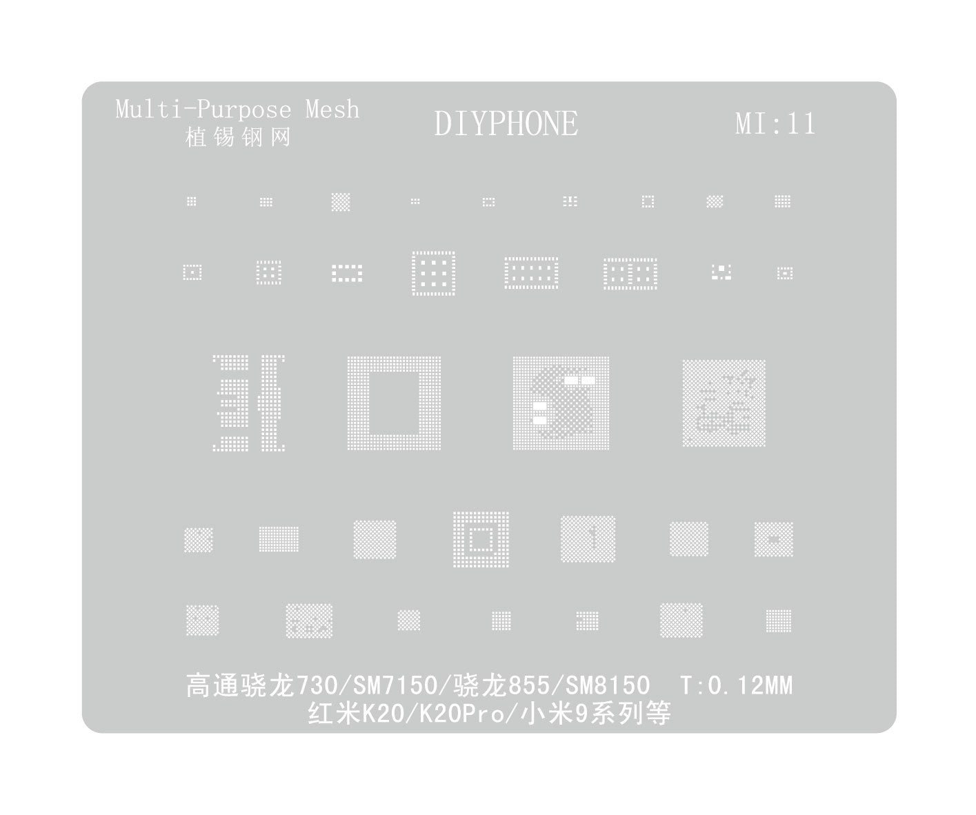 Universal Amaoe CPU BGA Reballing Stencil For Xiaomo Redmi Repair
