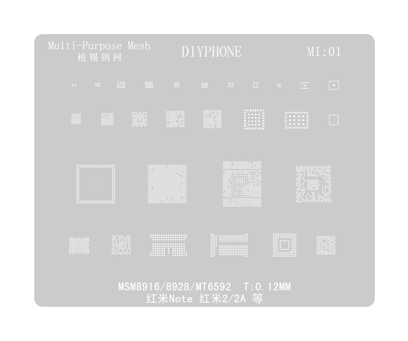 Universal Amaoe CPU BGA Reballing Stencil For Xiaomo Redmi Repair