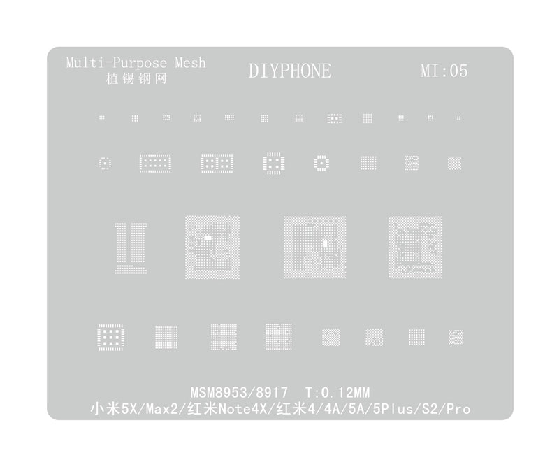 Universal Amaoe CPU BGA Reballing Stencil For Xiaomo Redmi Repair