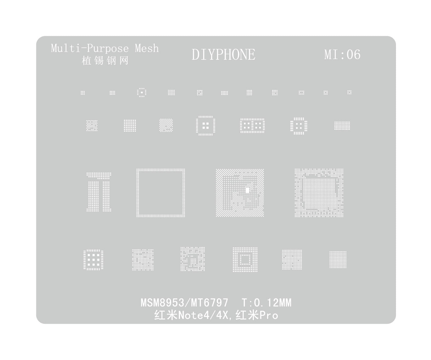 Universal Amaoe CPU BGA Reballing Stencil For Xiaomo Redmi Repair