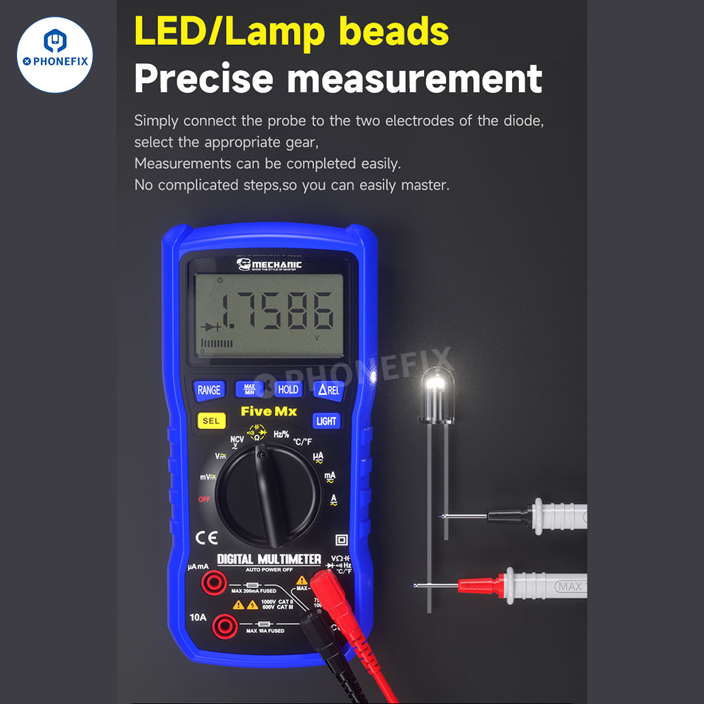 Mechanic Mini TD Five MX Digital Multimeter NCV Temp Measurement