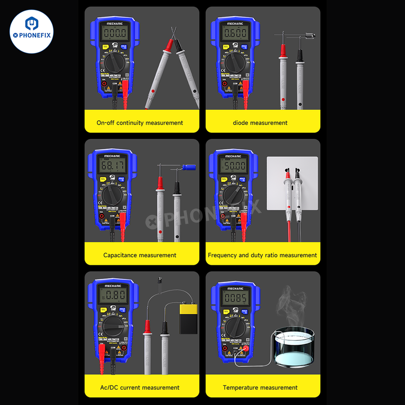 Mechanic Mini TD Five MX Digital Multimeter NCV Temp Measurement