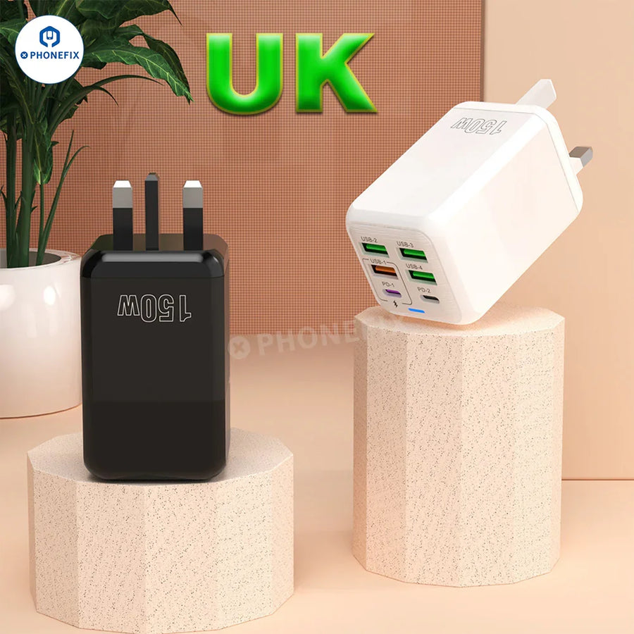 150W Multi Port Fast Charger Adapter Portable Travel USB Charger ...