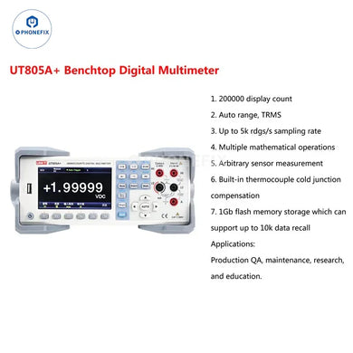 UNI-T UT805A+ True RMS Digital Multimeter Auto-range Dual-display