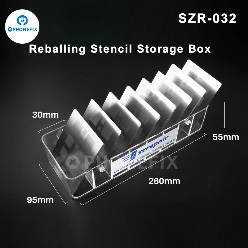 BGA Reballing Stencil Storage Box Steel Mesh Placement Tool