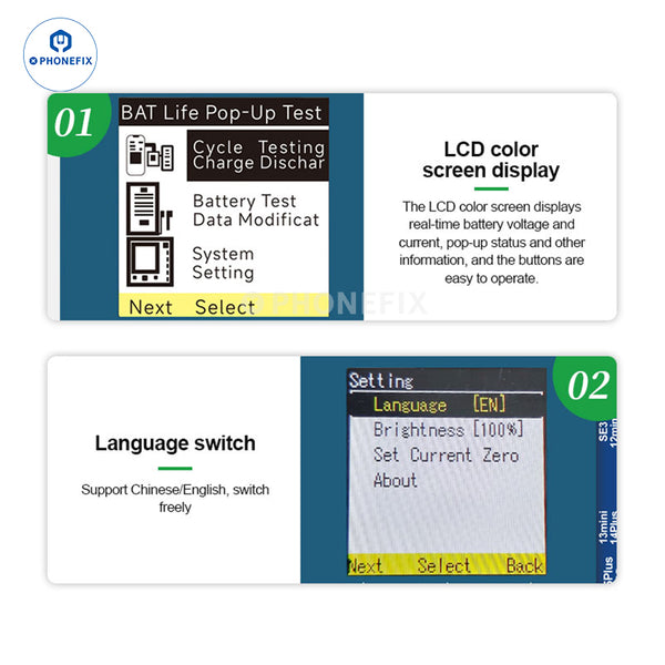 RELIFE XA2 Pro Battery Efficiency Popup Tester For iPhone 11-15PM