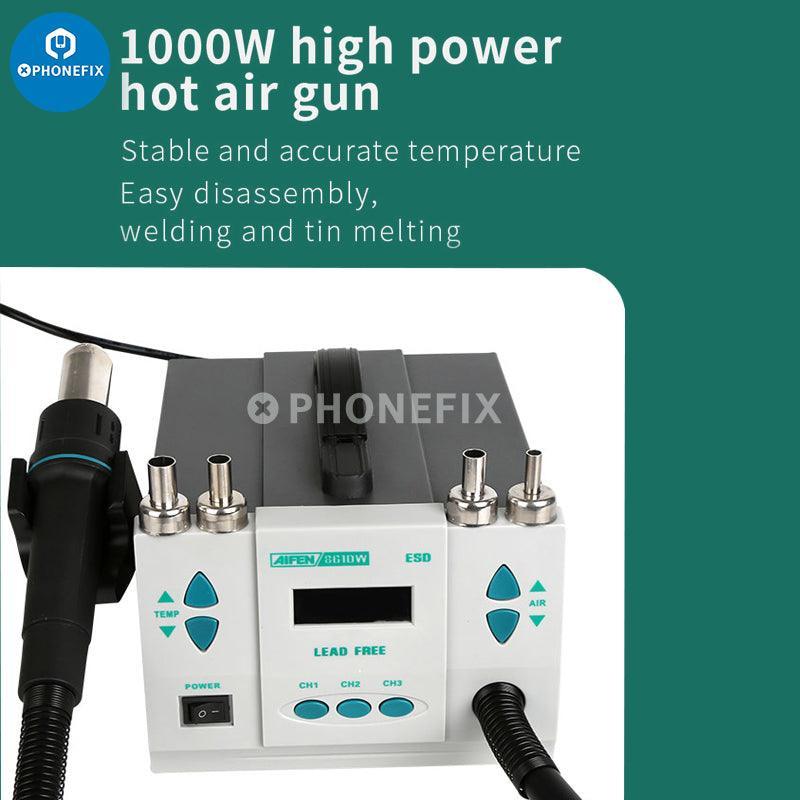 Heat Gun Tips Aifen 861DW 700W Hot Air Gun BGA Rework Station With 7 ...