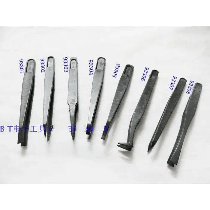 Anti-static Carbon Fiber Tweezers Kit Craft Pick Tool for PCB Repair