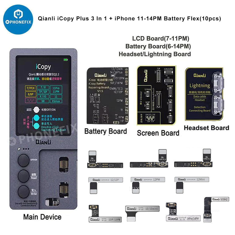 QianLi iCopy Plus 2.2 Phone Programmer with battery Light Sensor Board