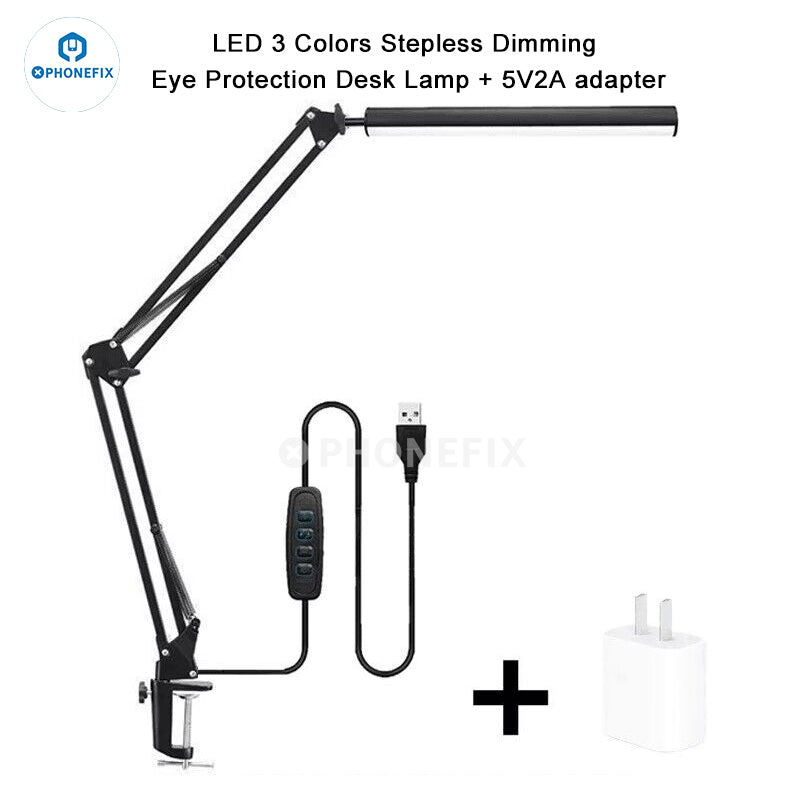 LED Eye Protection Desk Lamp Metal Swing Arm Table Lamp