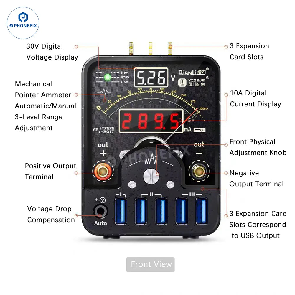 YCS QIANLI LT2 DC Power Supply Diagnosis Meter Curve Ammeter