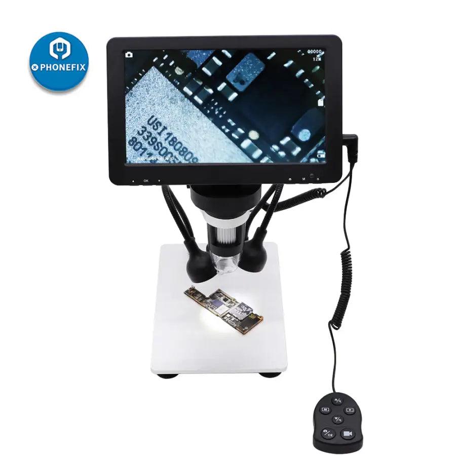 DM9 1200X 12MP USB Digital Microscope with 7 Inch Display Screen