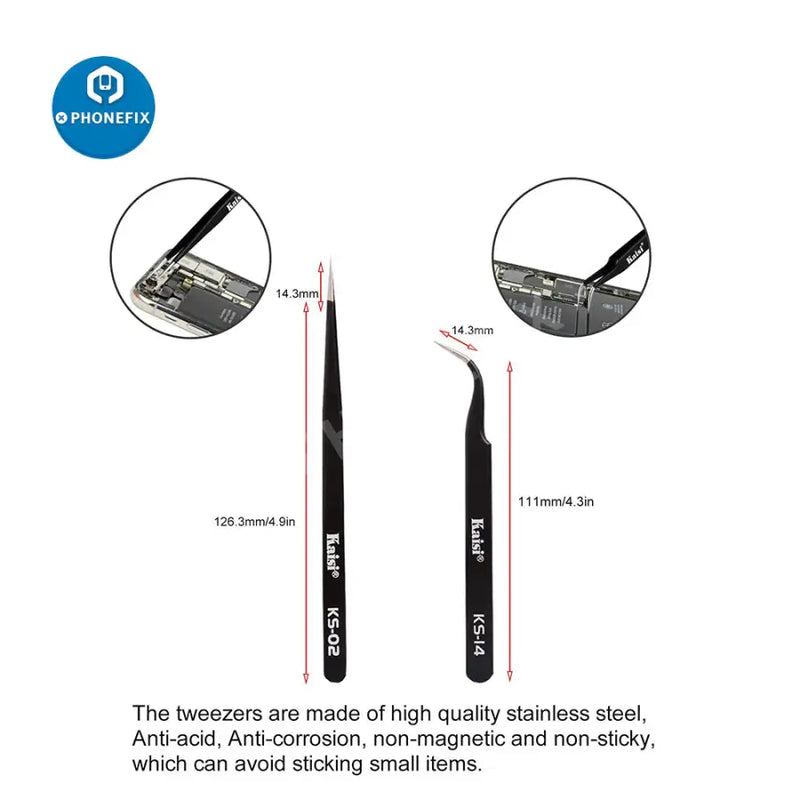 Double Sided Soldering Assist Aid Repair Tool With 2 Precision Tweezer