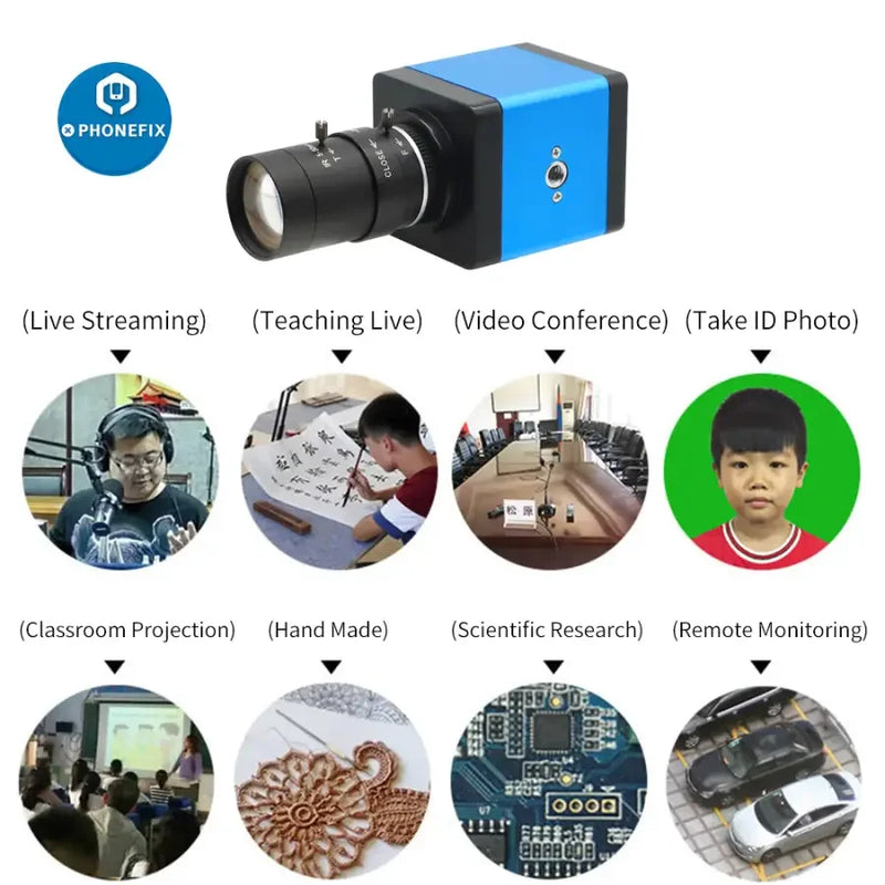 HDMI VGA Camera 5.0-50mm F1.6 Lens Industry Live Digital Webcam