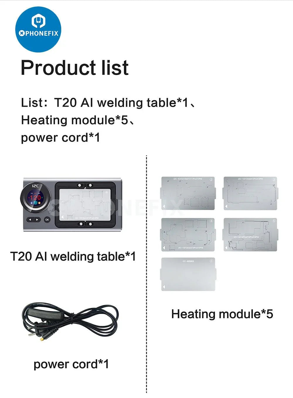 i2C T20 Intelligent PCB De-soldering Station For iPhone X-16 Pro Max