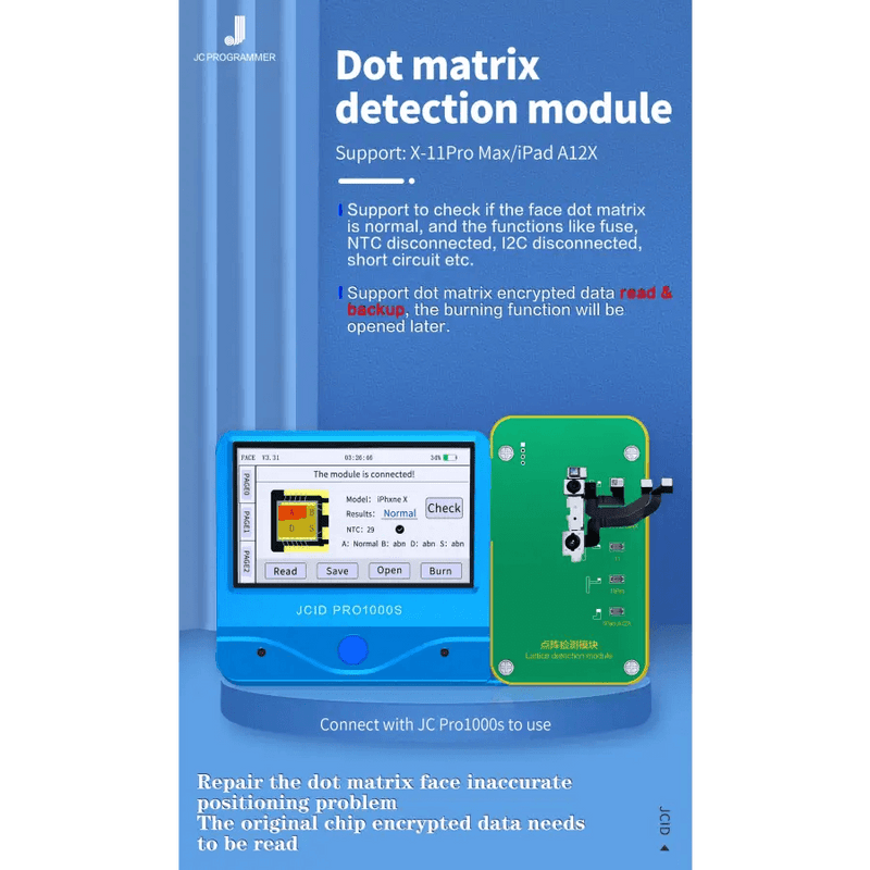 JC V1S Pro Dot Matrix Lattice Test Module For iPhone Face ID