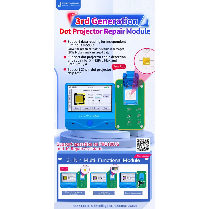 JC V1S Pro Dot Projector Module For iPhone X-14 ProMax Face ID Repair
