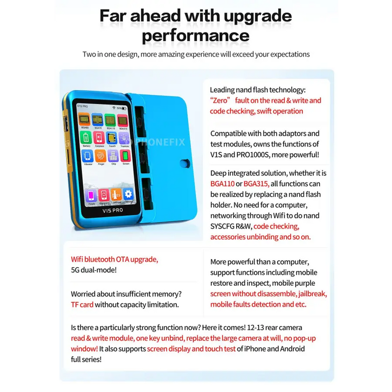 JCID V1S PRO Programmer BGA315 BGA110 BGA70 For iPhone iPad