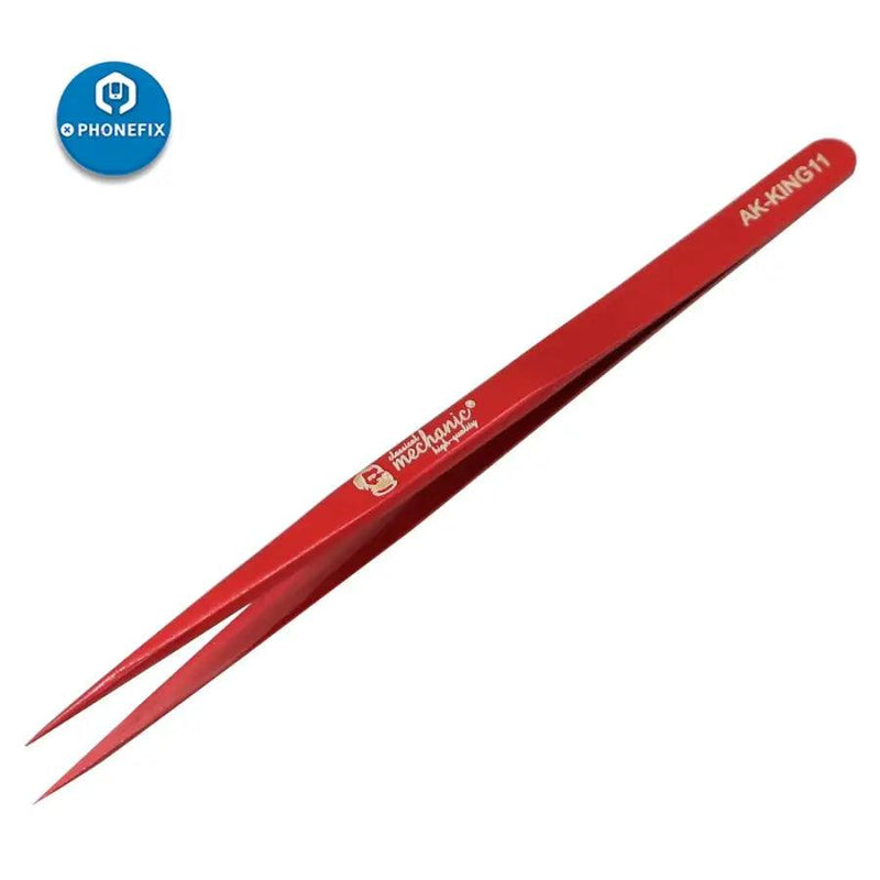 Mechanic AK-KING Original Precision Curved Straight Tweezers Anti-sta